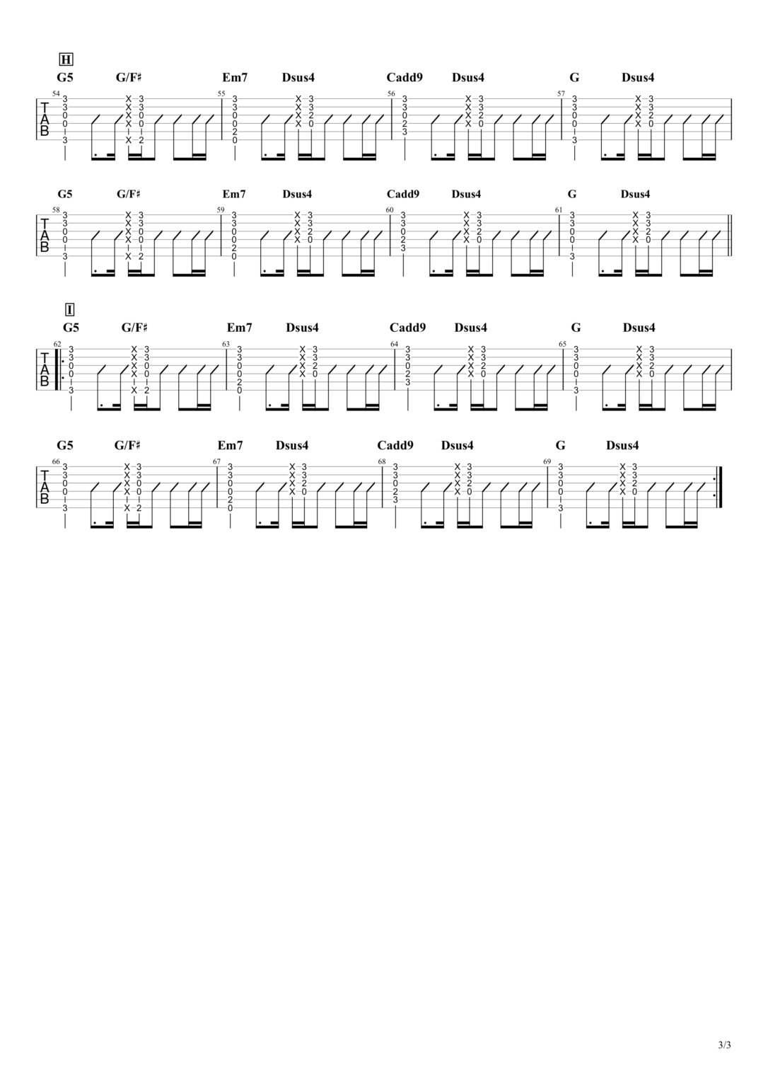 Whatever／Oasis【無料ギターTAB譜（free guitar tabs）】アコギストロークアレンジVer. | Easy ...