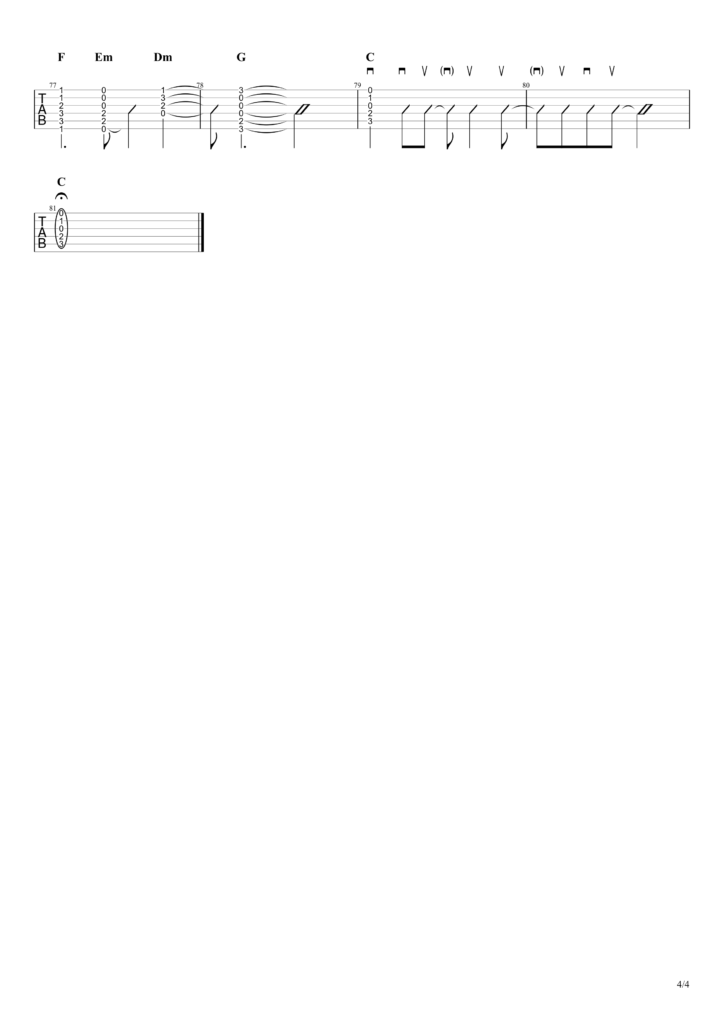 【Replay／Mr.Children】無料ギターTAB譜｜カポありコードストロークアレンジVer. | Easy-Guitar-Net