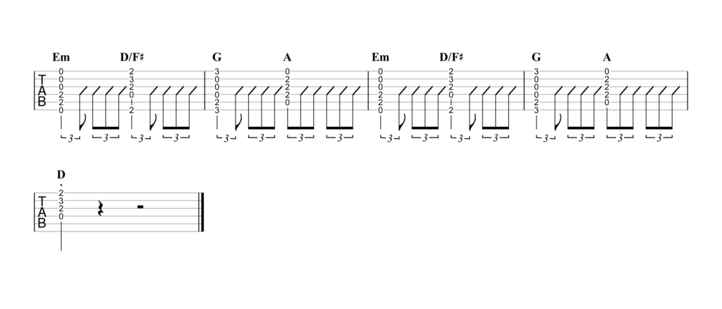 【History／One Direction】無料ギターTAB譜｜コードストロークで弾くアレンジVer. | Easy-Guitar-Net